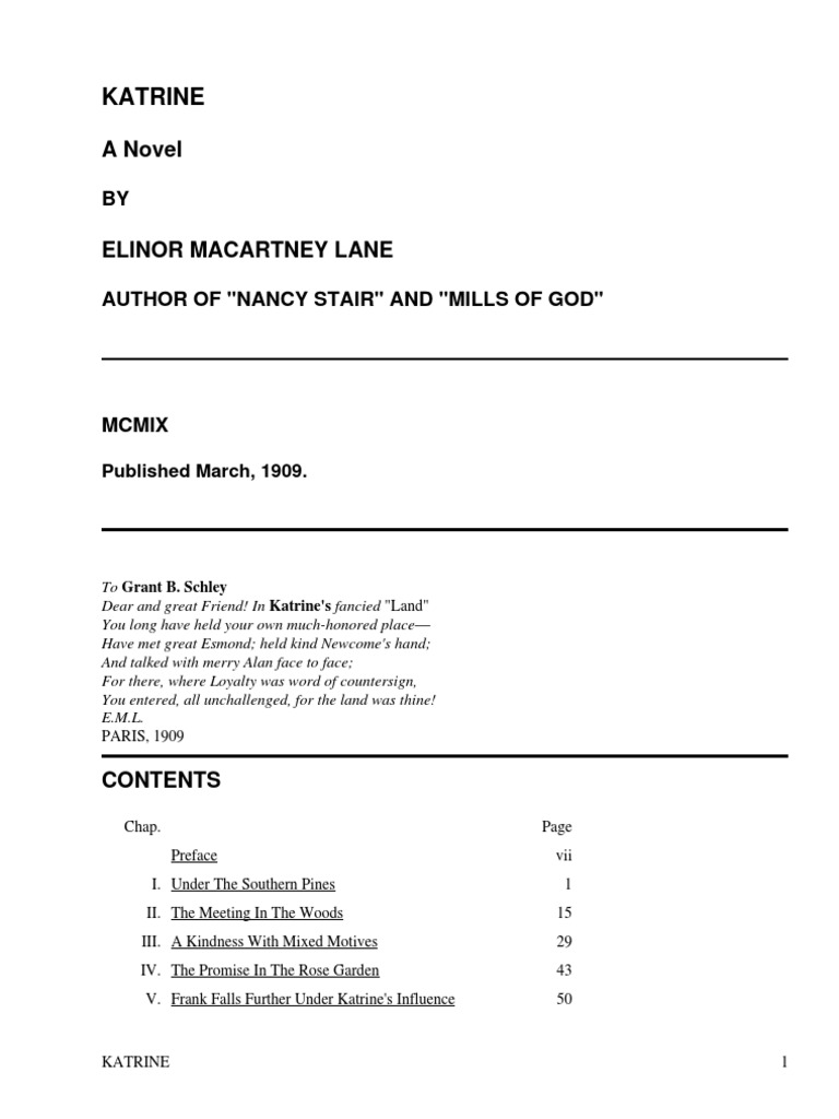Katrine by Lane, Enilor Macartney | PDF