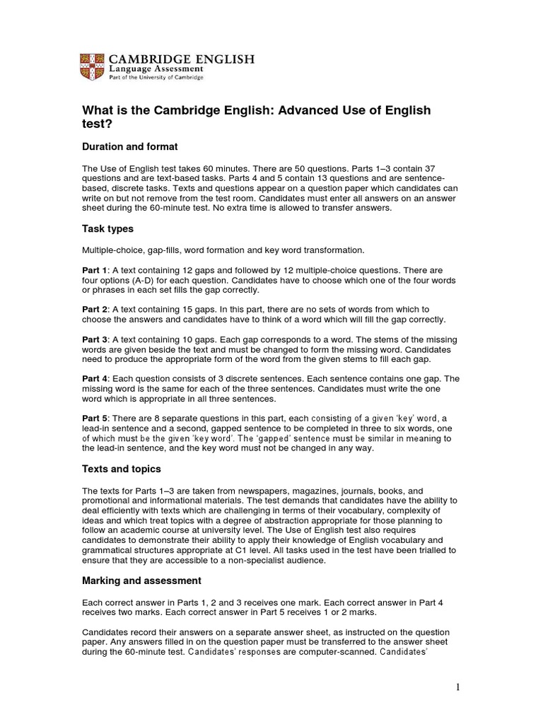 What Is The Cae Use of English | PDF | Learning | Cognition