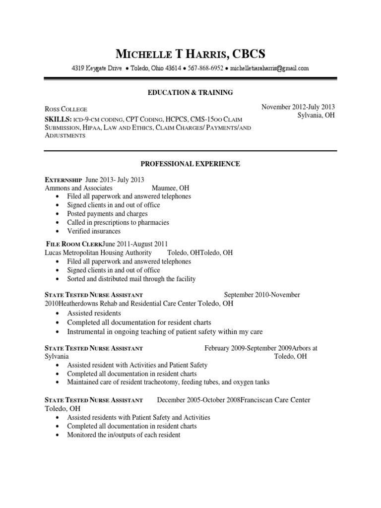 Michelle T Harris Resume Revised | PDF | Self-Improvement