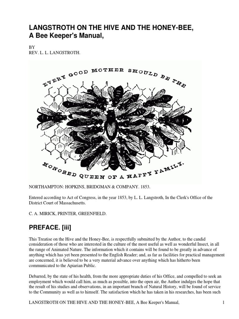 Langstroth On The Hive and The Honey-BeeA Bee Keeper's Manual by ...