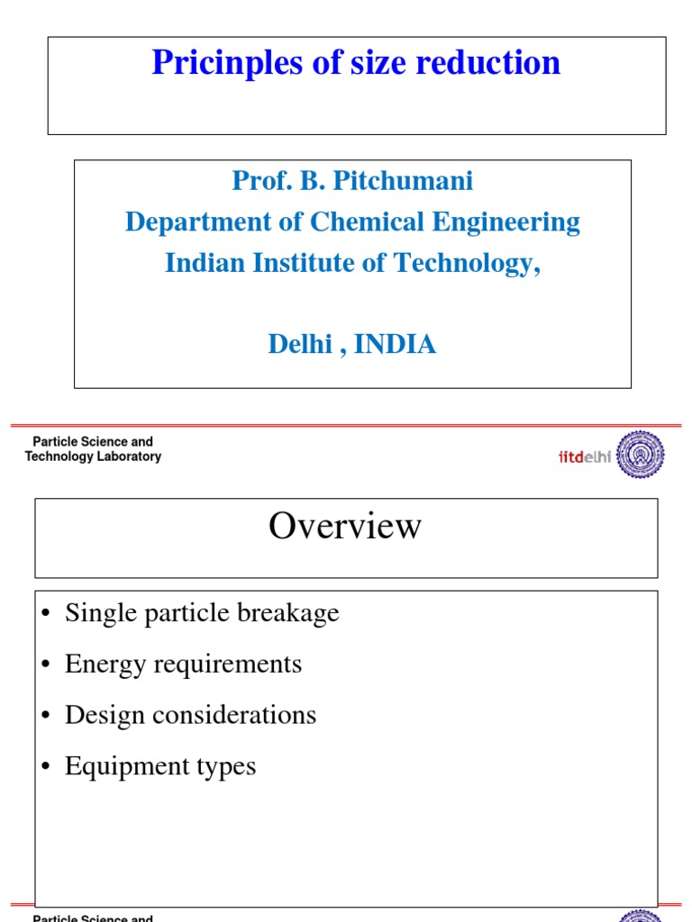 Principle of Size Reduction | PDF | Mill (Grinding) | Explosive Material