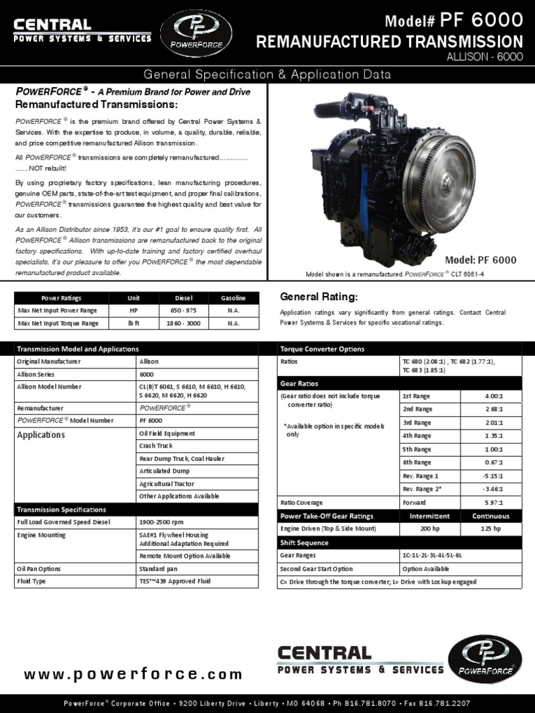 DS PF 6000 | PDF | Transmission (Mechanics) | Gear