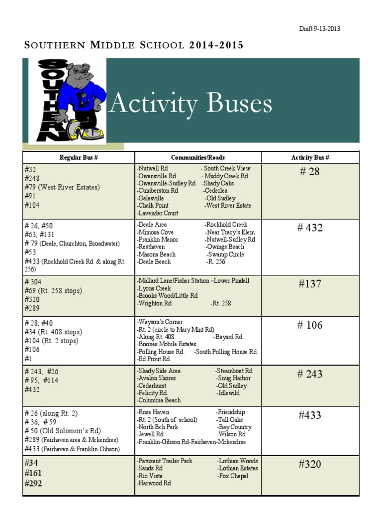 Activity Buses | PDF