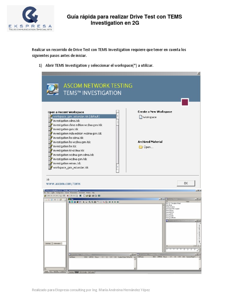 Guia Rapida para Realizar Drive Test Con TEMS Investigation en 2G | PDF ...