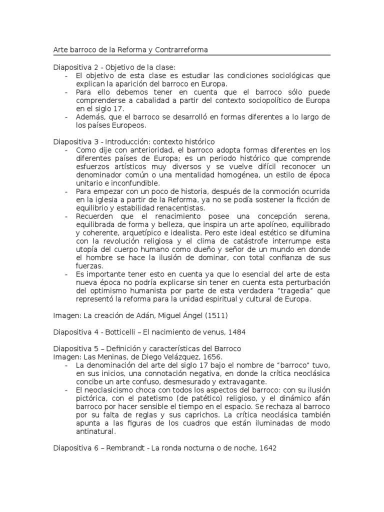 Arte Barroco: Reforma y Contrarreforma | PDF | Barroco | protestantismo