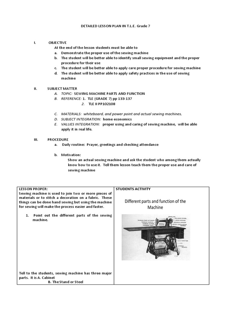 Sewing Machine Parts and Functions Guide | PDF | Sewing Machine ...