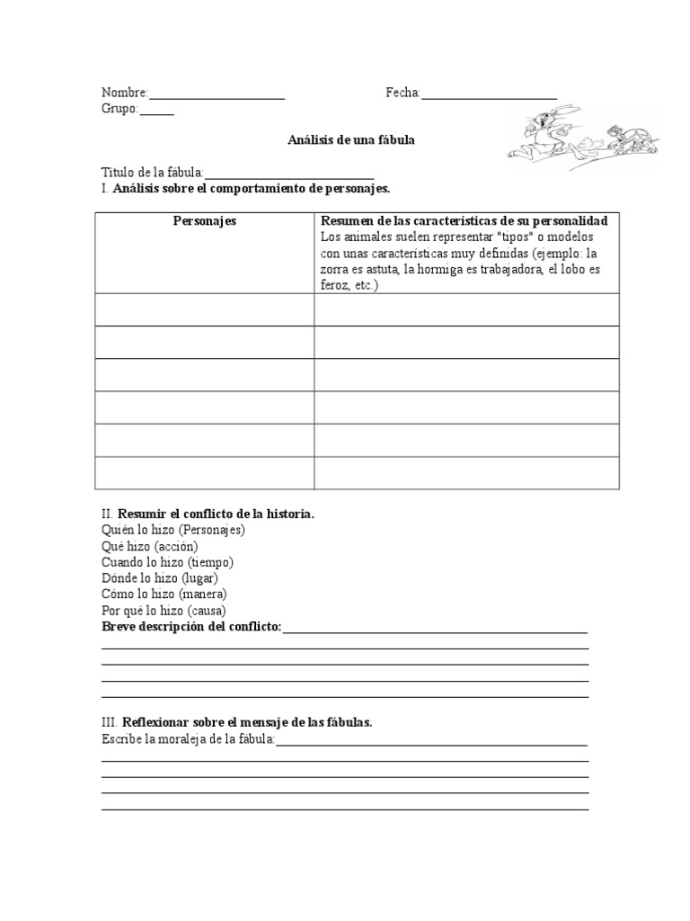 Analisis de Una Fabula | PDF