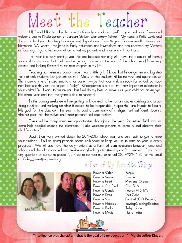 Meet The Teacher | PDF | Cognition | Psychological Concepts