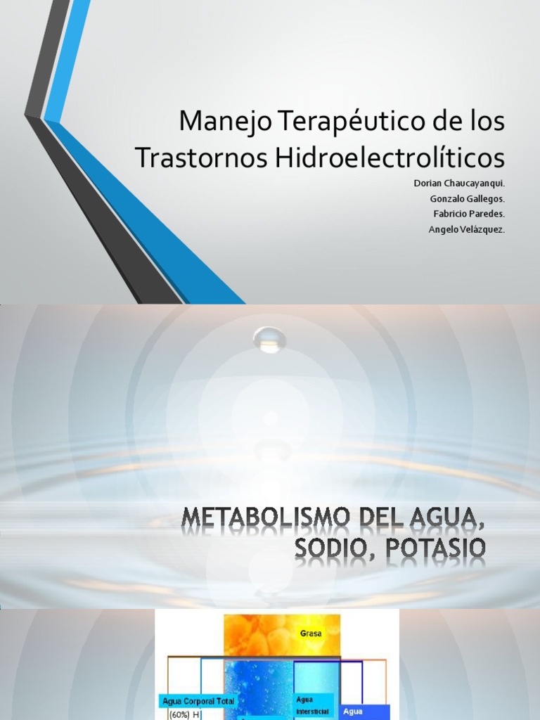 Manejo Terapéutico de Los Trastornos Hidroelectrolíticos | PDF | Sodio | Potasio