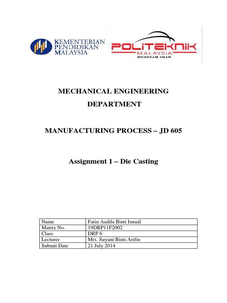Die Casting | PDF | Casting (Metalworking) | Industrial Processes