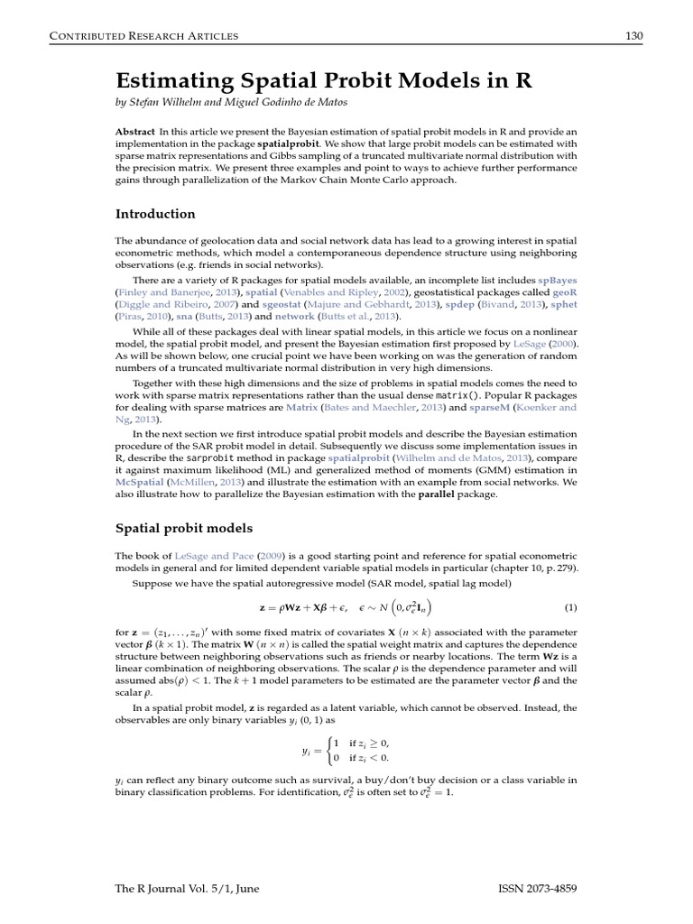 Spatial Probit Model in R | PDF | Matrix (Mathematics) | Bayesian Inference
