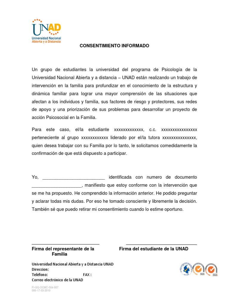Formato de Consentimiento Informado