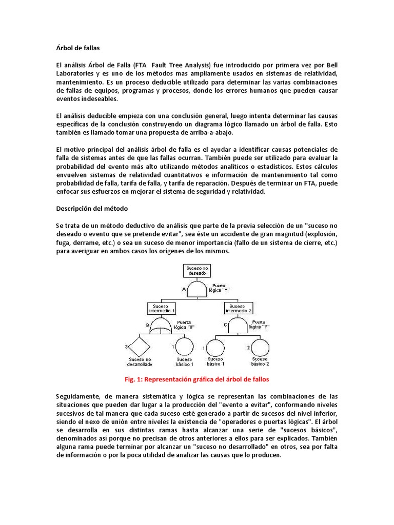 Análisis de Árbol de Fallas FTA | PDF | Lógica | Probabilidad