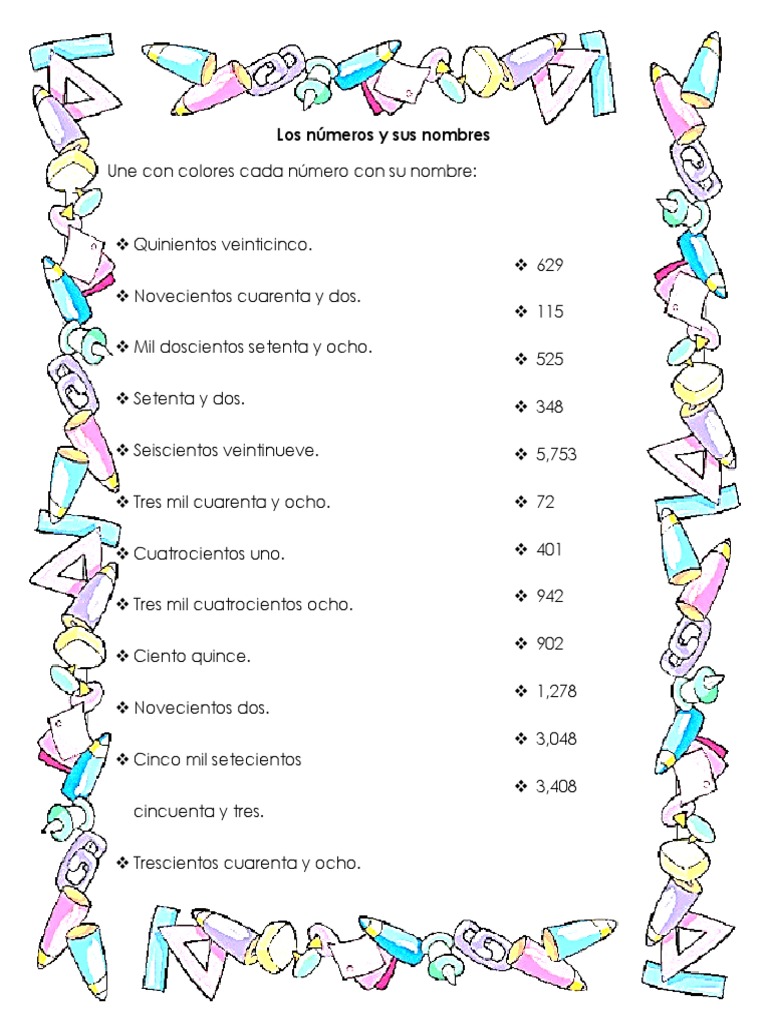 Escritura de Nombres de Los Números