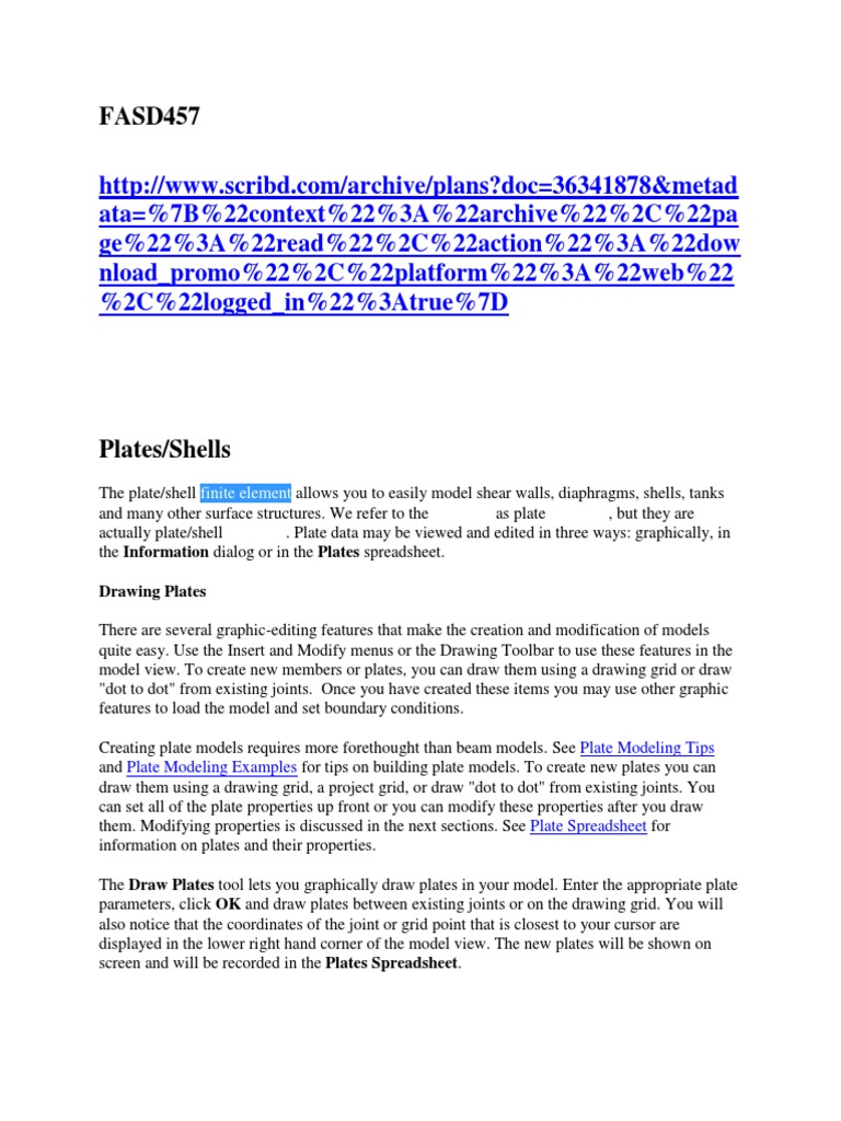 Plate/Shell Finite Element Modeling Guide | PDF | Stress (Mechanics ...