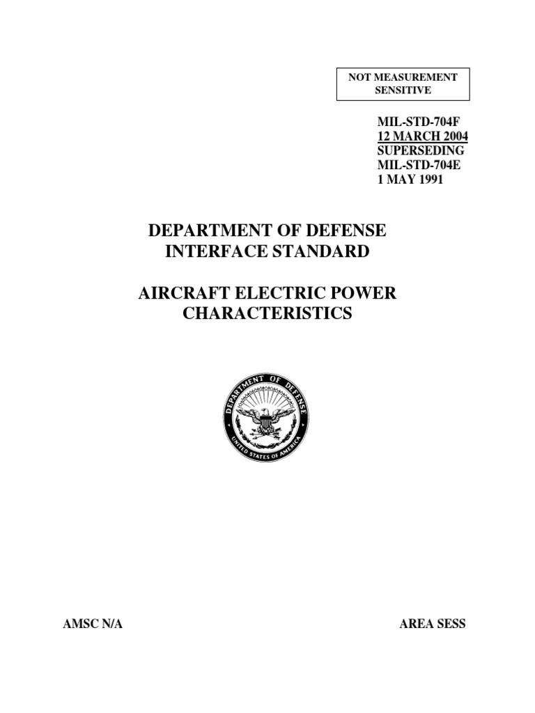 MIL-STD-704F Aircraft Electrical Power Characteristics | PDF | Alternating Current | Direct Current