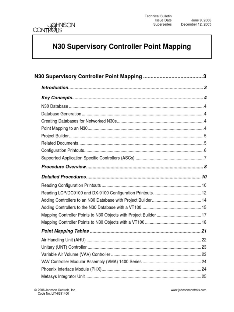 Johnson Controls Point Mapping For Tridium Driver | PDF | Databases ...
