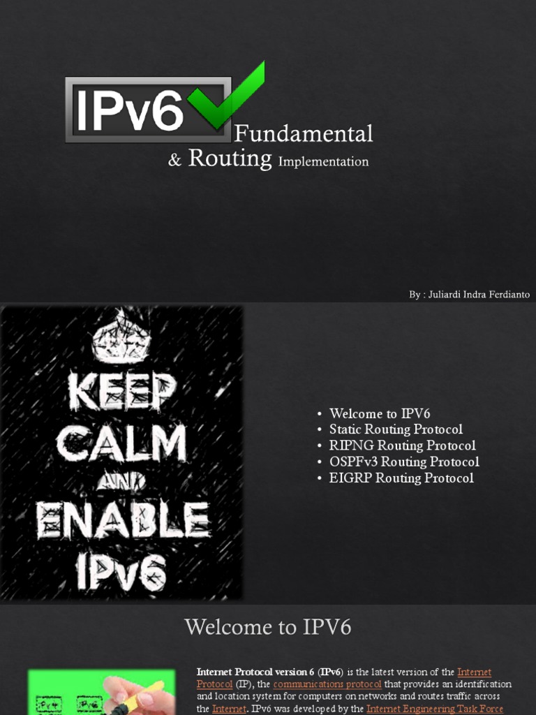 IPV6 Fundamental & Routing Implementation-JIF | PDF | I Pv6 | Internet Protocols
