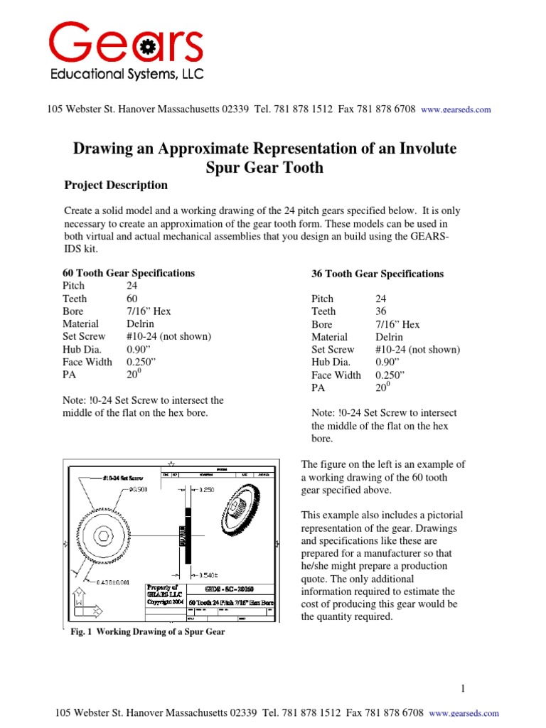Approx Method Draw Involute Tooth | PDF