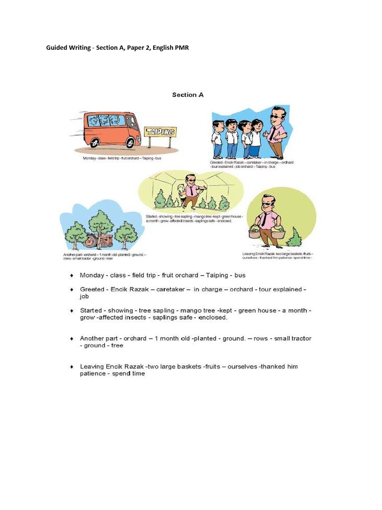 Guided Writing - Section A, Paper 2, English PMR | PDF