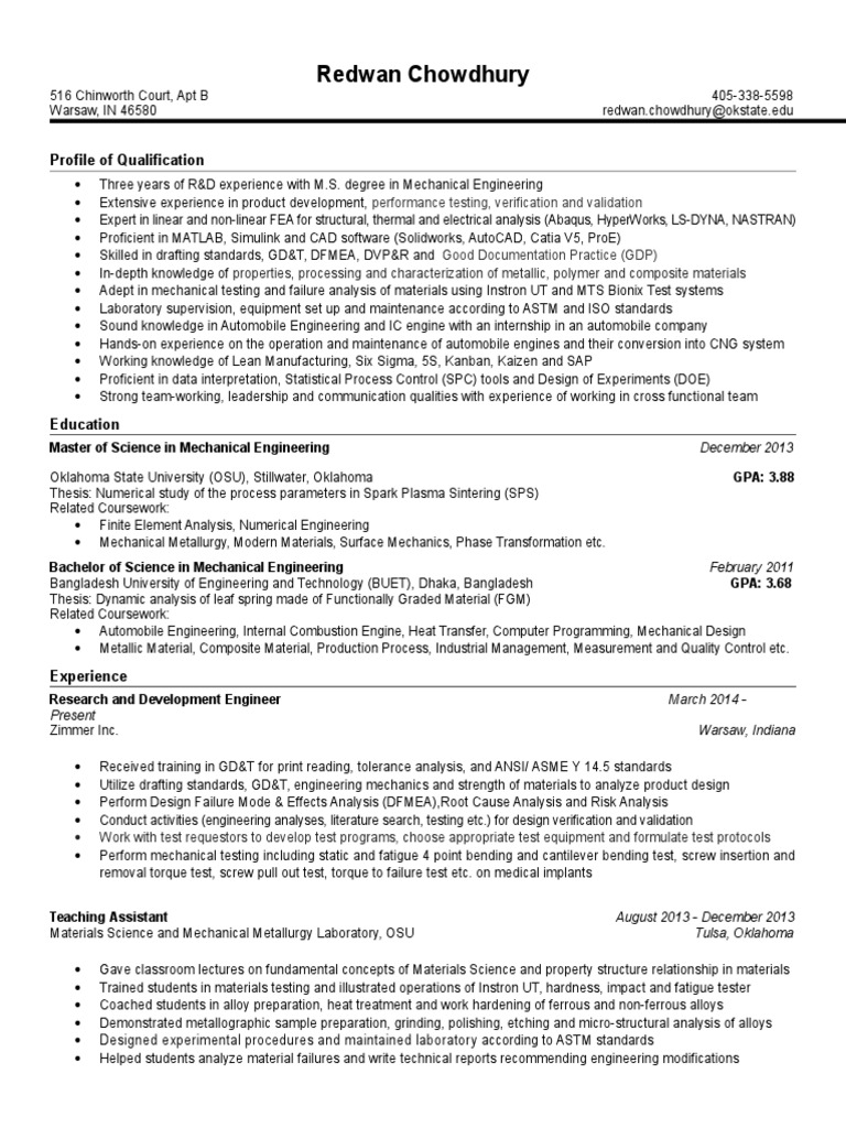 Redwan Chowdhury: Profile of Qualification | PDF | Business | Nature