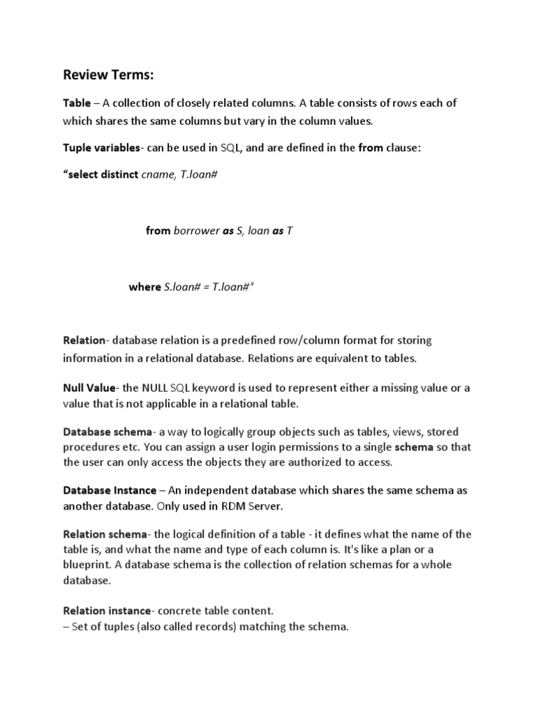 Definitions of Database Terms | PDF | Relational Database | Databases