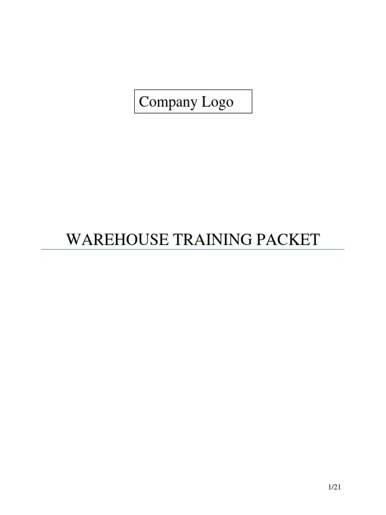 Sample Warehouse Training Packet | PDF | Warehouse | Inventory