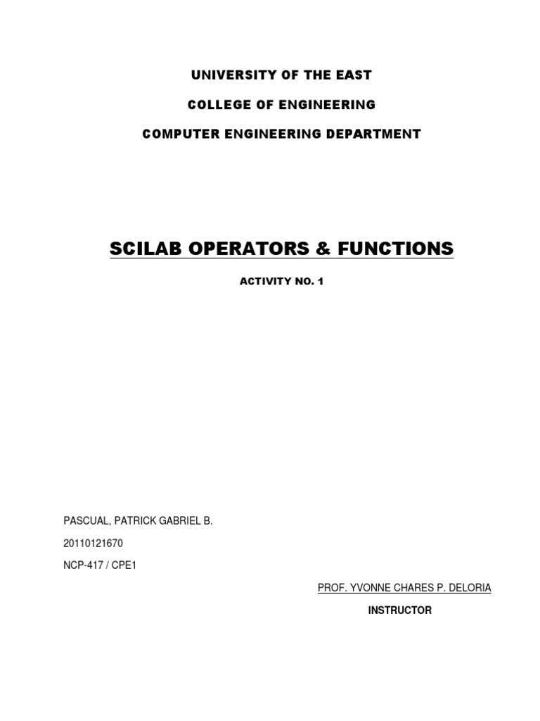 Scilab Operators and Functions Guide | PDF