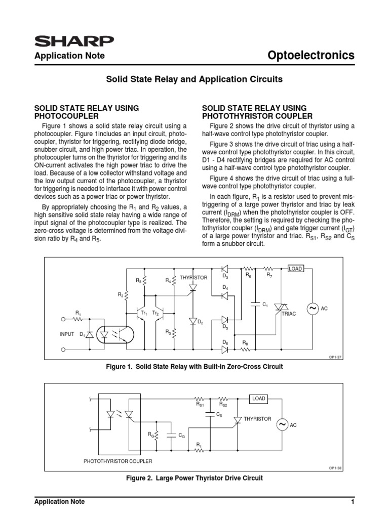 Optoelectronics: Application Note Solid State Relay and Application ...