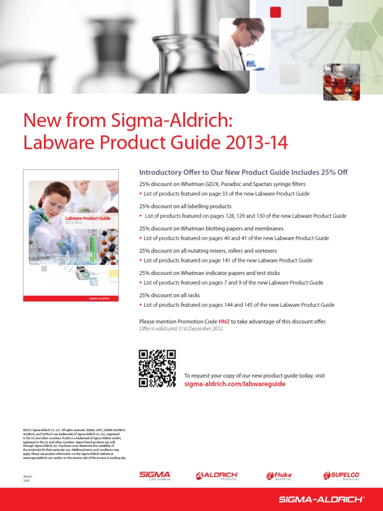 Promo HNZ Sigma Aldrich Labware Guide | PDF | Ph | Filtration