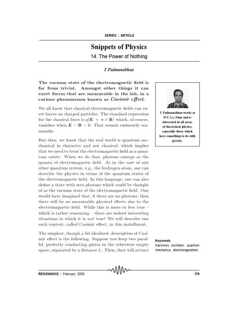 The Power of Nothing | PDF | Mathematical Physics | Modern Physics