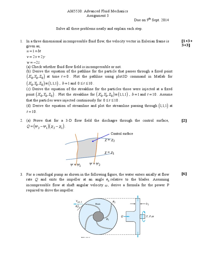 Assignment2014 3 | PDF | Fluid Dynamics | Torque