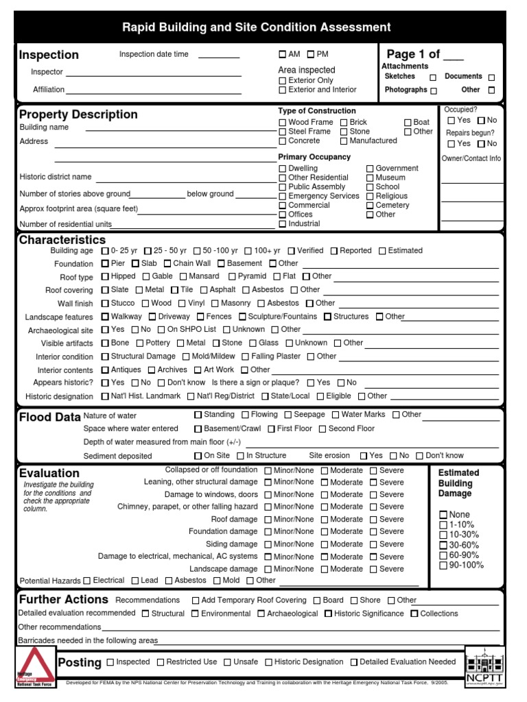 Rapid Building Condition Assessment Report | PDF | Roof | Basement