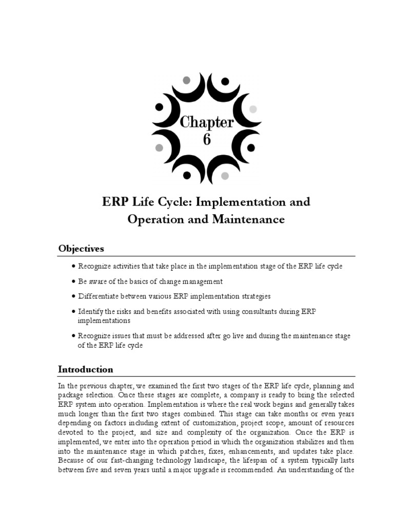 ERP Life Cycle: Implementation and Operation and Maintenance | PDF ...