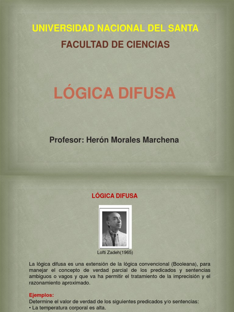 Presentación - Logica Difusa | PDF | Lógica difusa | Science