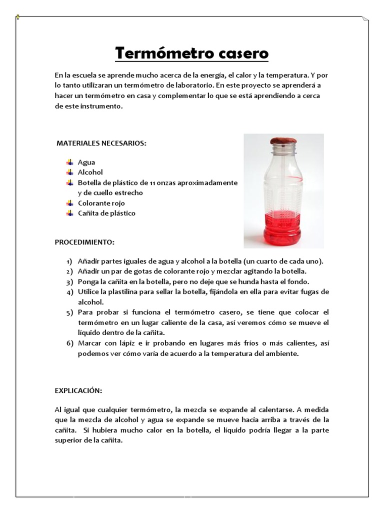 Hacer Un Termómetro Casero | PDF
