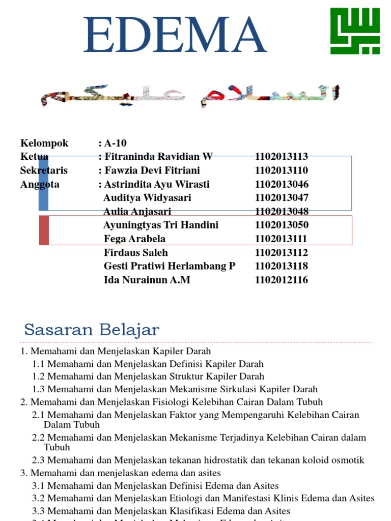 Mekanisme dan Klasifikasi Edema | PDF | Pengembangan Diri