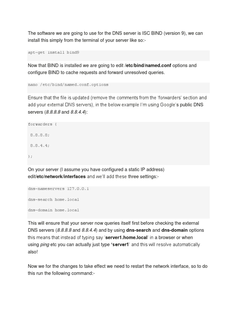 DNS Server Installation | PDF | Domain Name System | Network Architecture