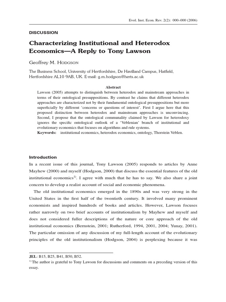 Character in Stec On | PDF | Institutional Economics | Heterodox Economics