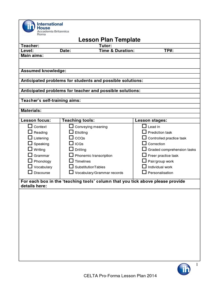 Lesson Plan Template | PDF | Lesson Plan | Reading Comprehension