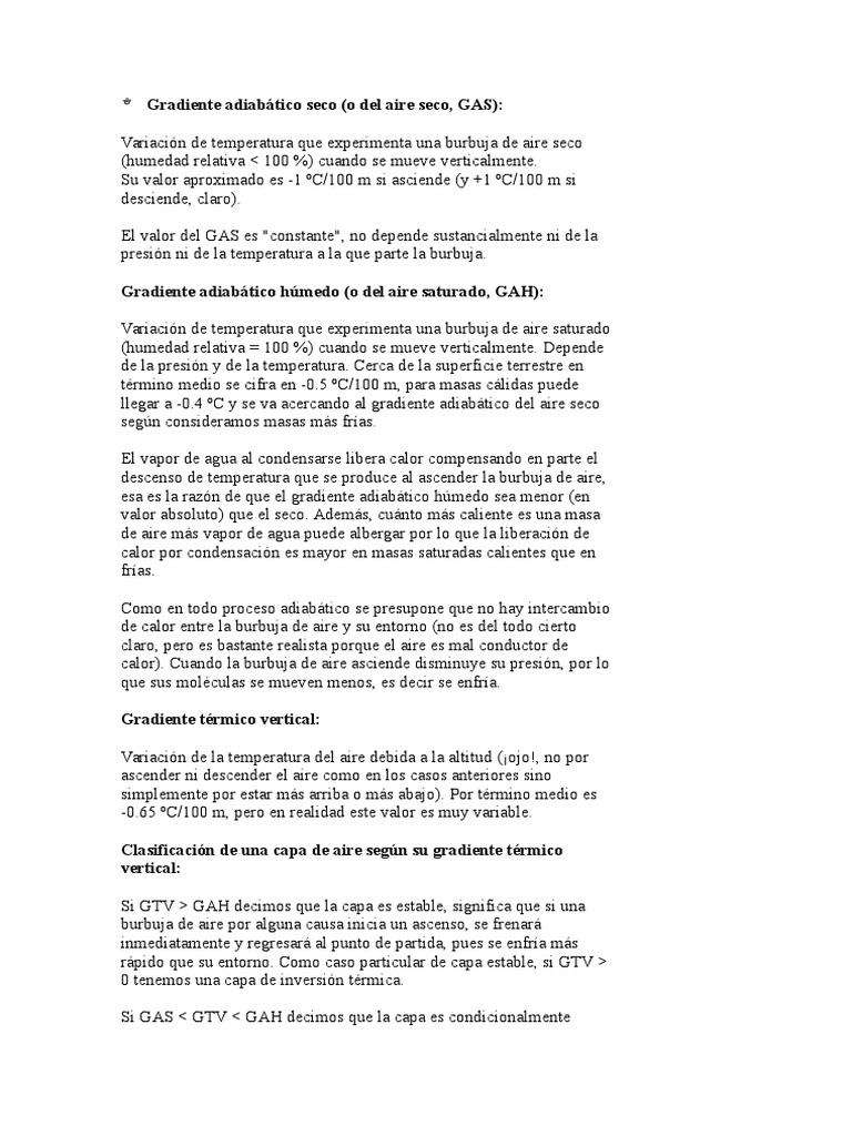 Gradiente Adiabático Seco | PDF | Humedad | Termodinámica Atmosférica