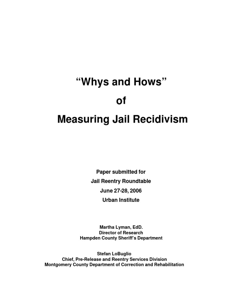 Measuring Jail Recidivism | PDF | Recidivism | Prison