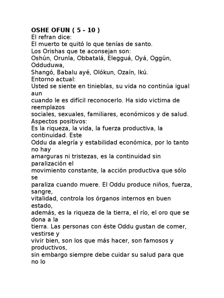 Oshe Ofun | PDF | Santeria | Religión y creencia