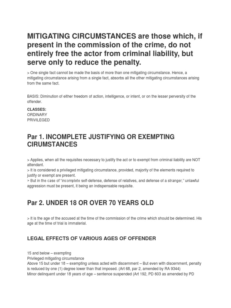 Mitigating Circumstances | PDF | Confession (Law) | Crime & Violence