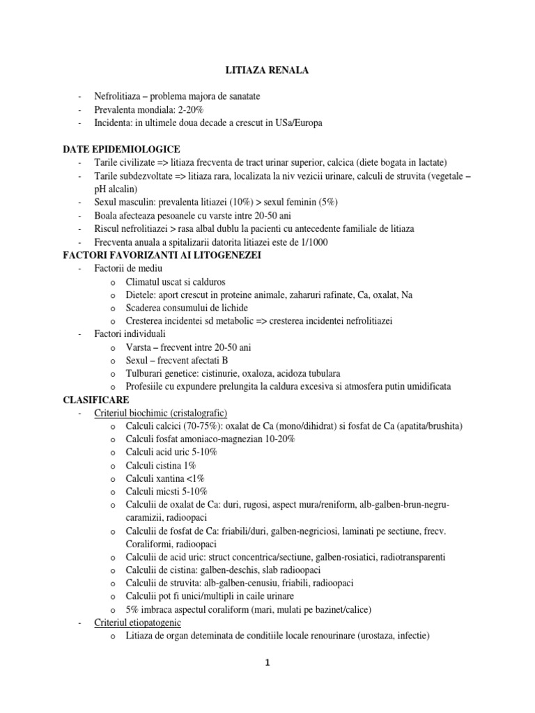 Litiaza Renala | PDF