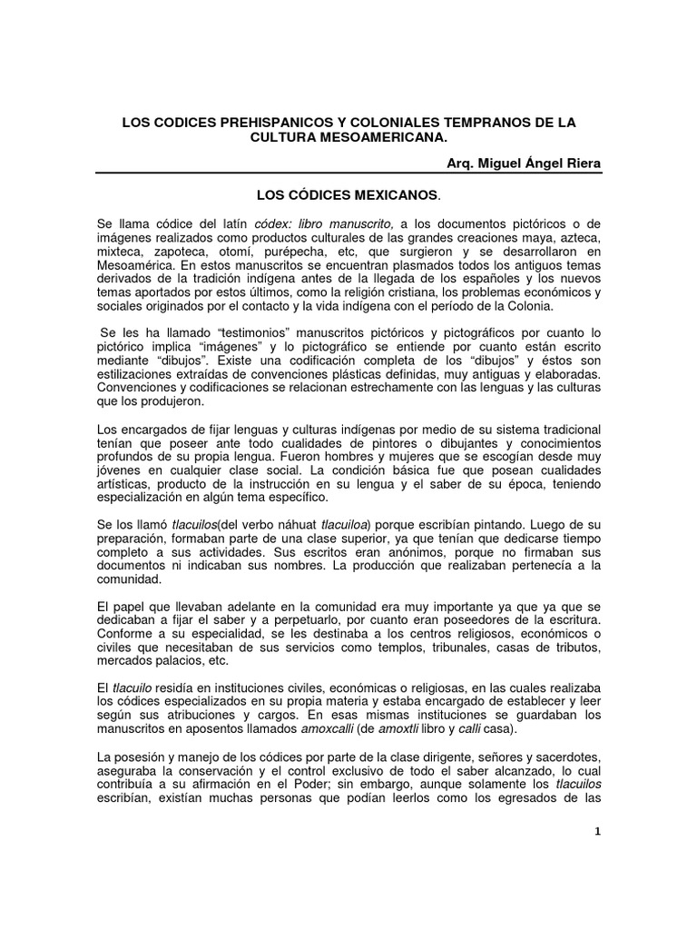 Códices Prehispánicos de Mesoamérica | PDF | Civilización maya ...