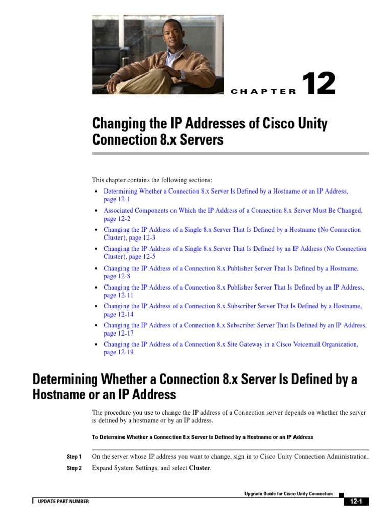 Changing The IP Addresses of Cisco Unity Connection 8.x Servers | PDF | Ip Address | Domain Name ...