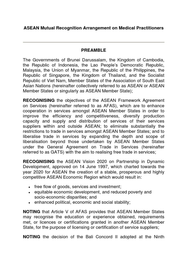 Dody Firmanda 2009 - ASEAN Mutual Recognition Arrangement On Medical ...
