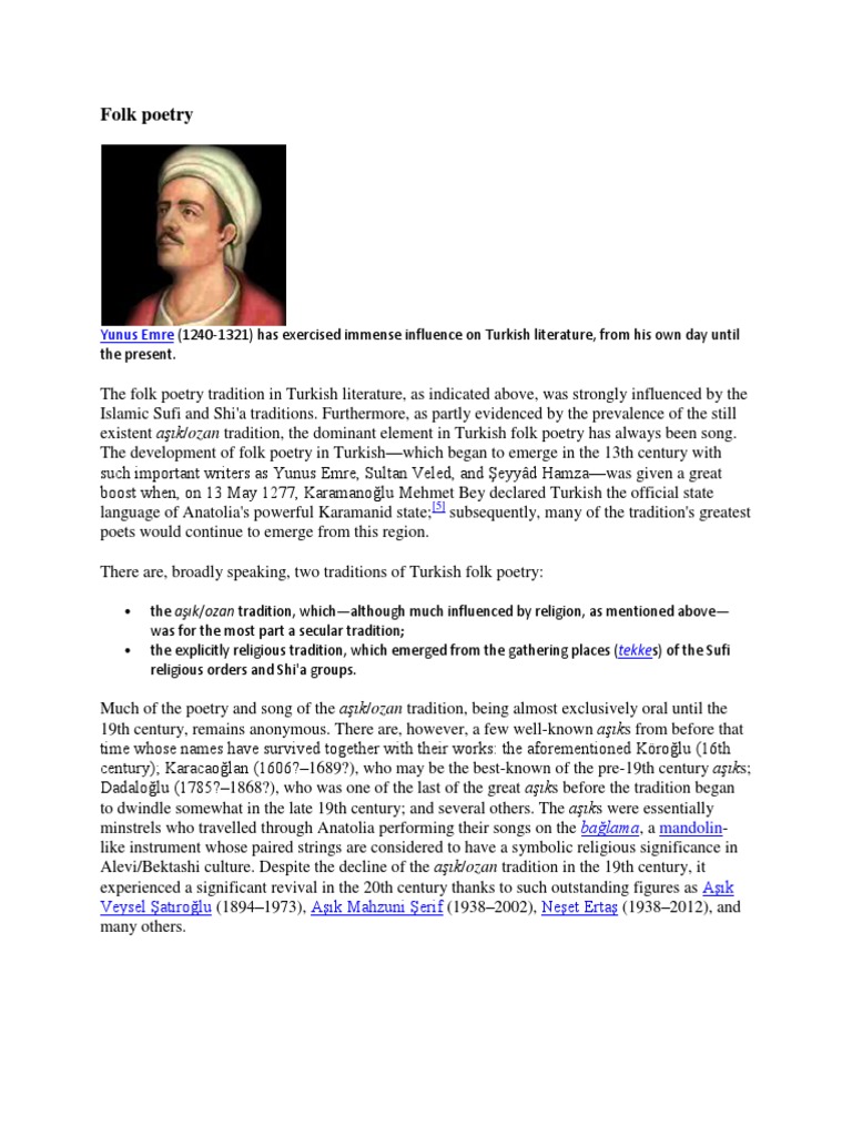 Turkish Folk Poetry | PDF | Poetry | Languages