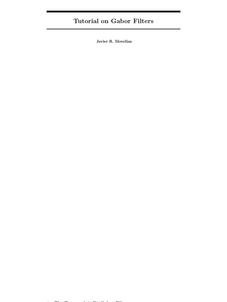 Gabor Filter Pdf Visual Cortex Filter Signal Processing